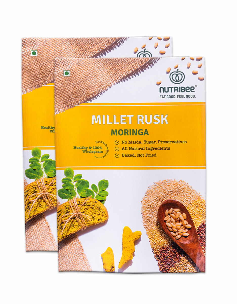 Multigrain Millet Rusk - Moringa Leaf | Refined Sugar-Free | Healthy D ...